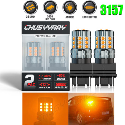 2pcs Amber 3157 3057 LED Turn Signal Light Bulbs Fit Dodge Ram 1500 ...