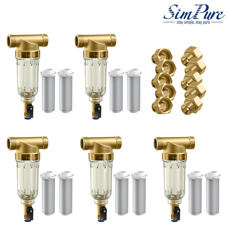 Reusable Whole House Spin Down Sediment Water Filter Pre-Filter System ...