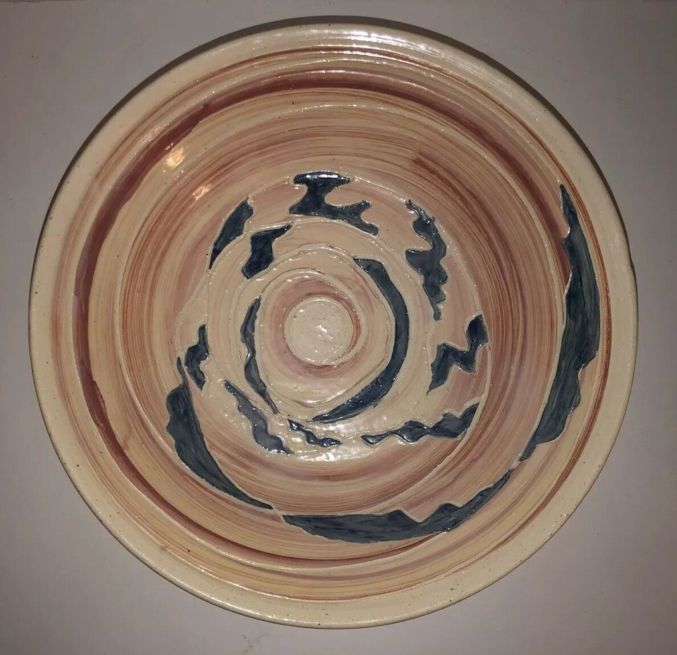 VTG Sgraffito 10.5” Studio Pottery Bowl Signed GENTILE Swirl Zig Zag ...