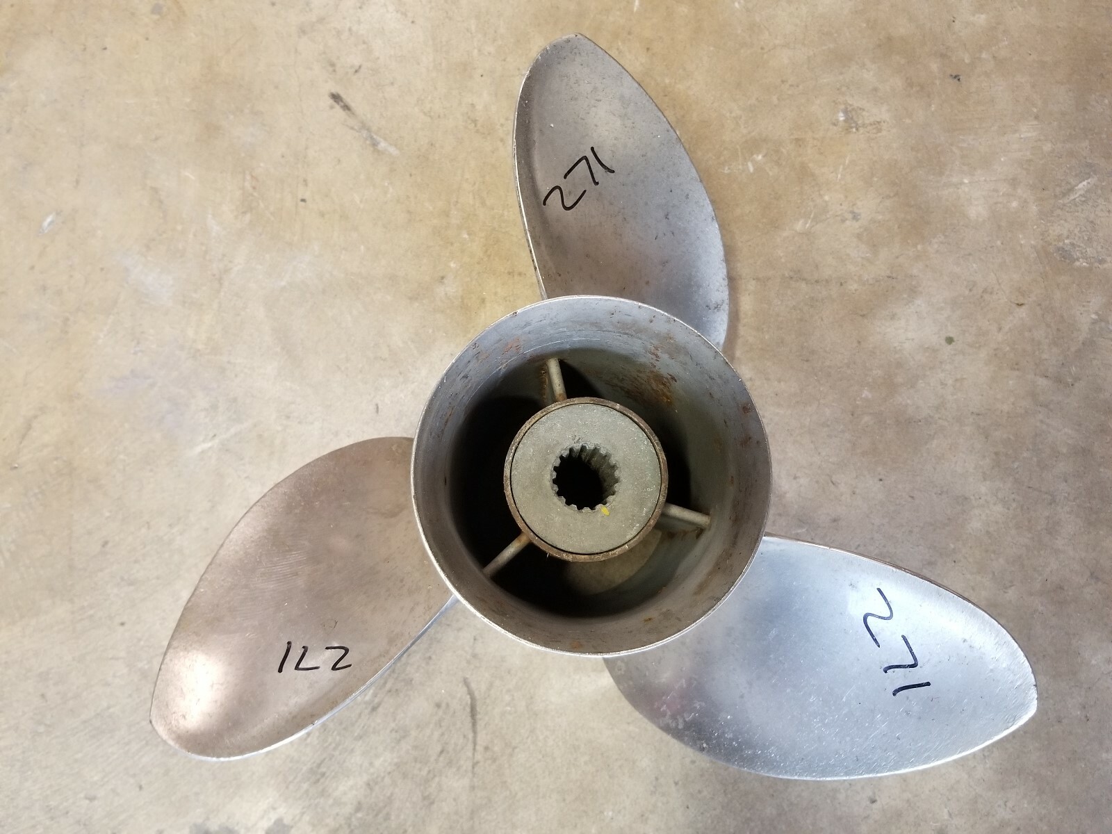 14 1/4" X 24p Suzuki Stainless Prop Prop Fits YAM Merc Honda Prop # 272 ...