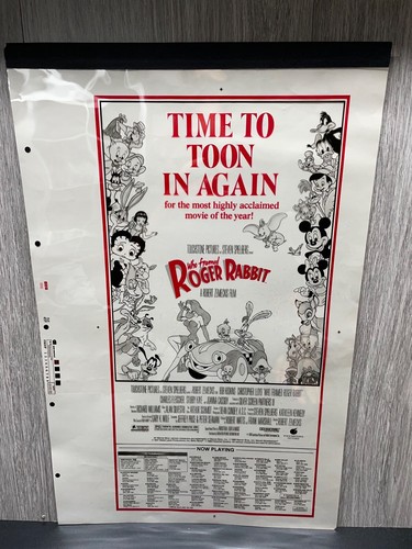 Who Framed Roger Rabbit Test Printer Proof Artwork w/ Overlay Printer ...
