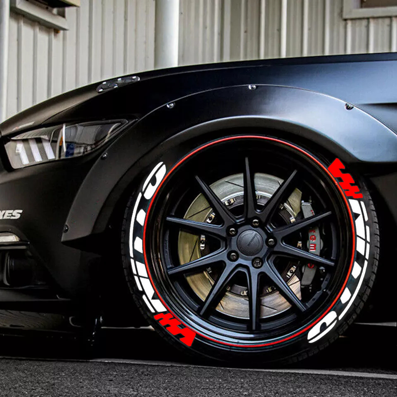 Permanent Tire Letters NITTO Sticker Red Flag 1.06'' 14''-22'' 8 Sets ...