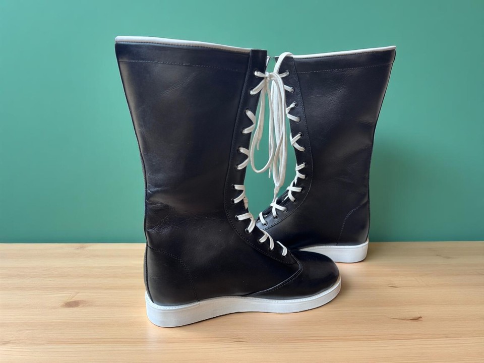 Handmade Wrestling Long Boots, Leather Wrestling Shoes, Men Pro ...