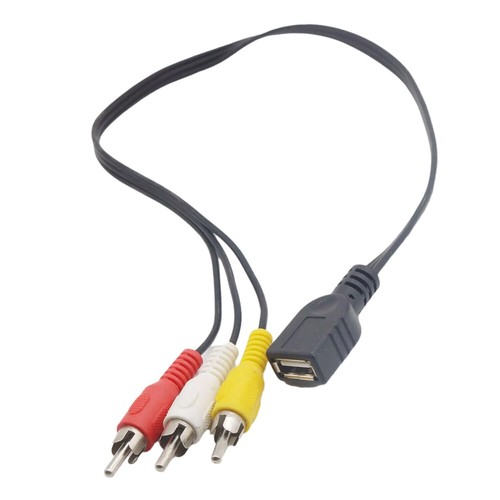 USB Female to 3 RCA Male Plug PC TV Splitter Audio Video Composite ...
