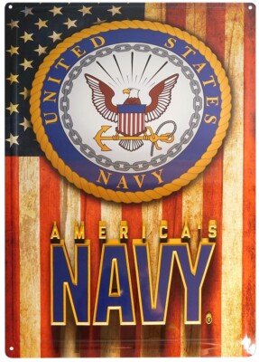 United States Navy Emblem America's Navy USA Vintage 12"x16.75" Metal ...
