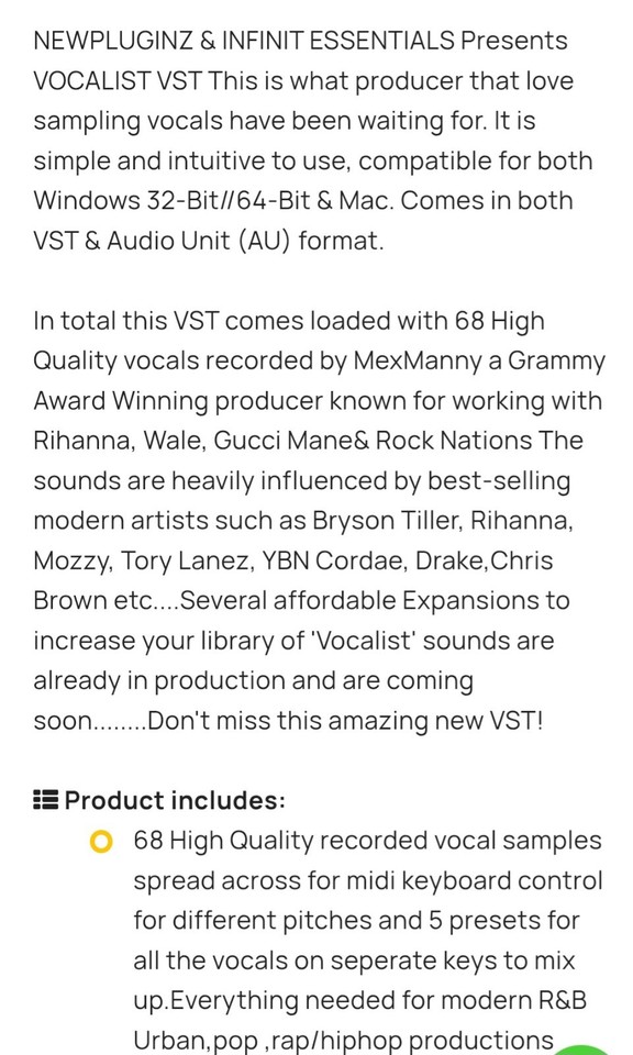 Vocalist By Infinit Essentials - Full Version | eBay