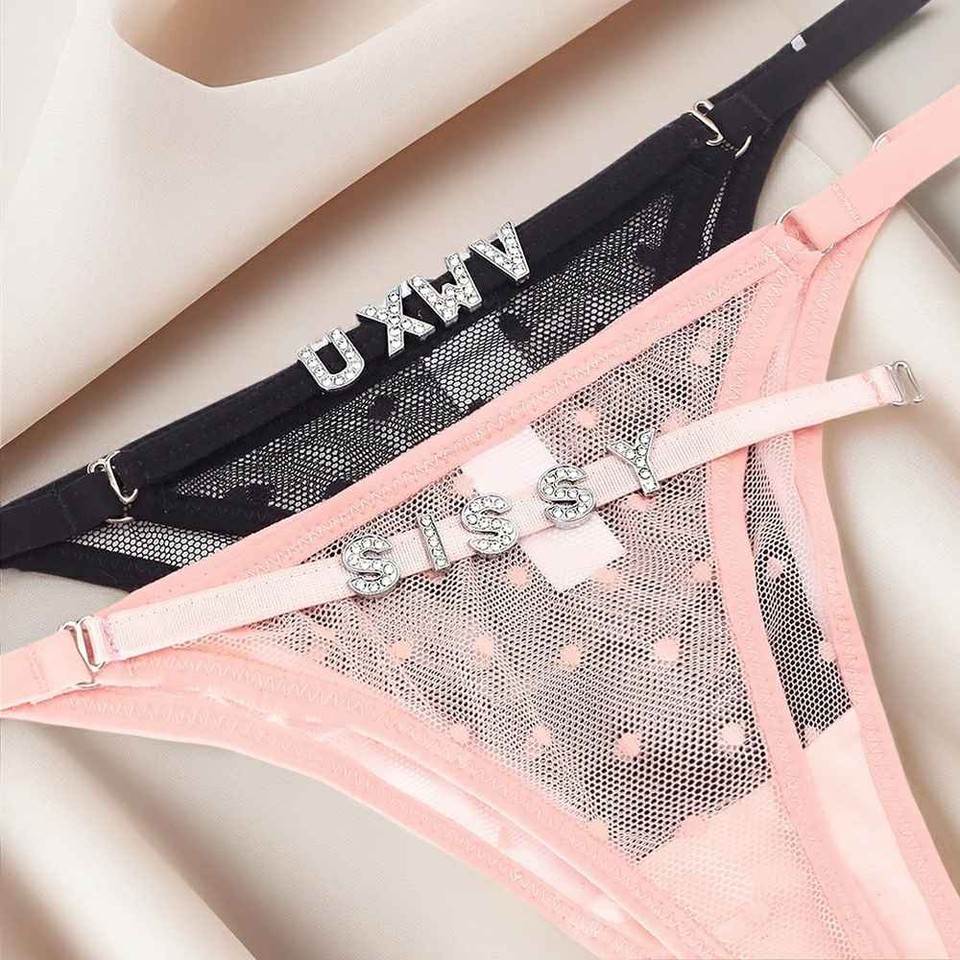 DADDY Thong Panties Adjustable Gift Crystal Letter G-string Underwear ...
