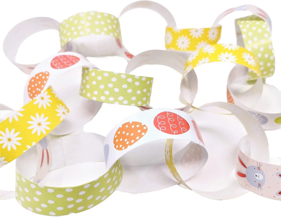 80 Easter Paper Chains - Peel & Seal - Easter Decorations / Craft | eBay
