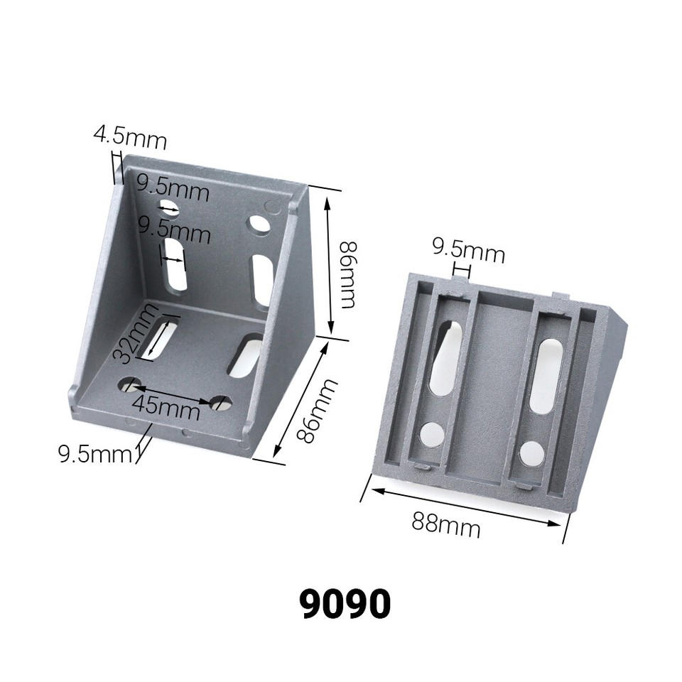 Angle Corner Bracket for 2020 2028 2430 3030 4545 6060 8080 Aluminum ...