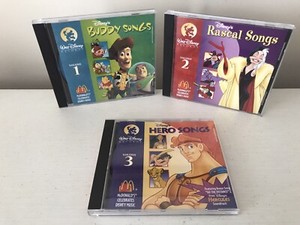SET OF 3 McDonalds Disney Kids CDs Buddy Songs, Rascal Songs, Hero ...