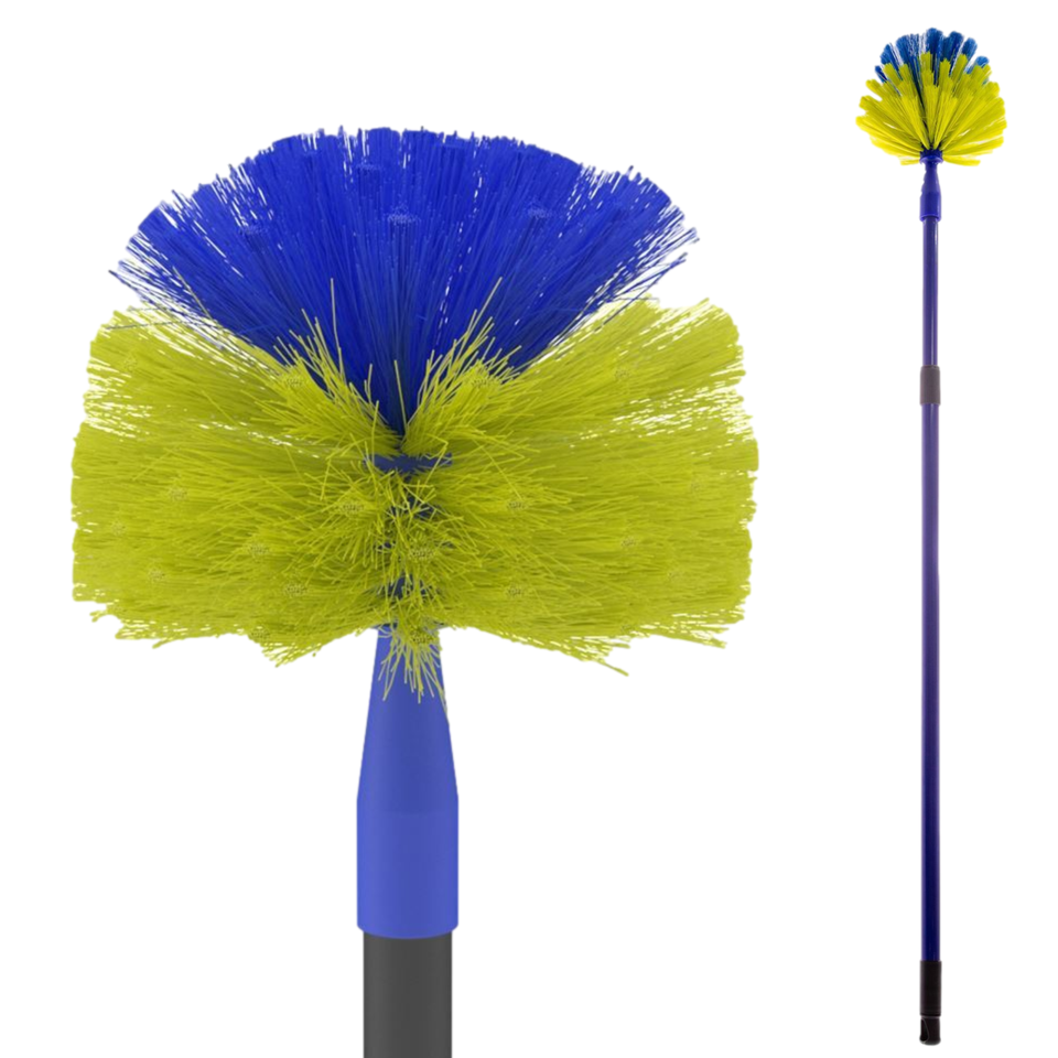 COBWEB BRUSH LONG REACH CLEANING COB WEB BROOM EXTENDING HANDLE DOMED ...