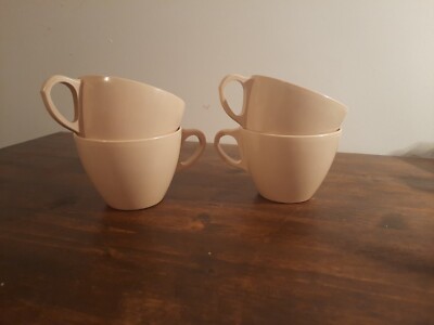 Vintage Royalon Melmac Melamine Tan Set of 4 Coffee Cups Made in USA | eBay