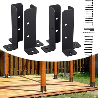 Black Gazebo Bracket Adjustable Fence Bracket New Beam Connectors | eBay