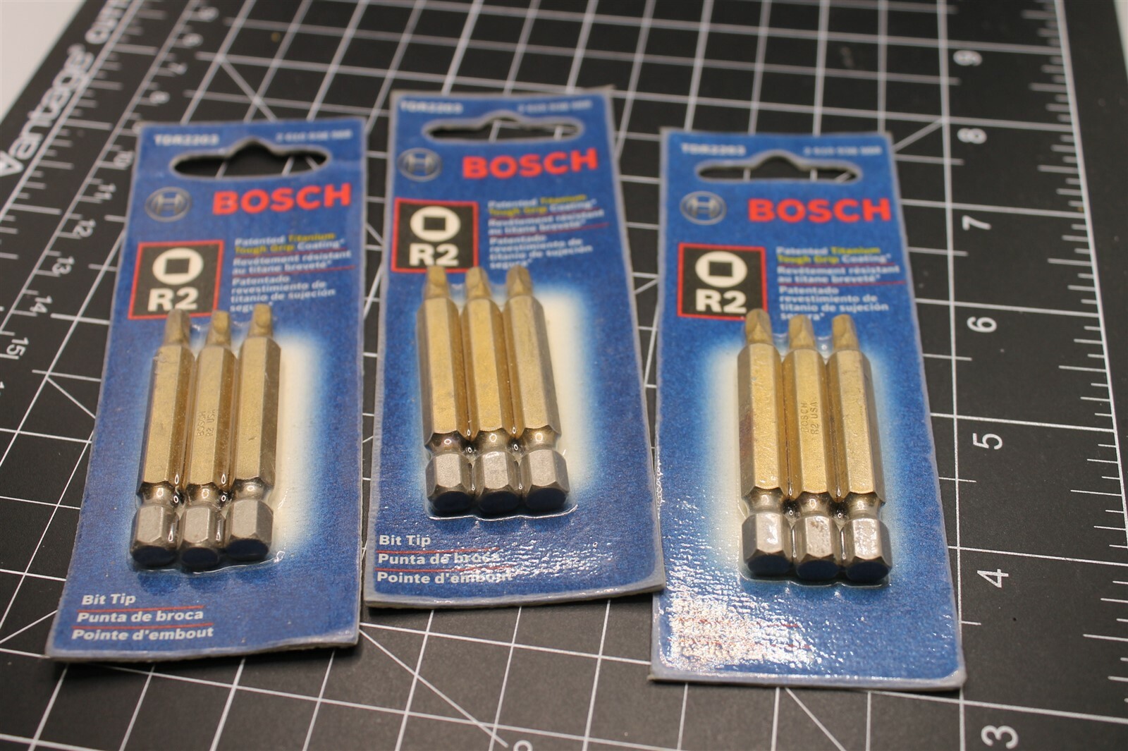 BOSCH TDR2203 R2 " SQUARE DRIVE TITANIUM SCREW BIT TIPS three- 3 PACKS ...