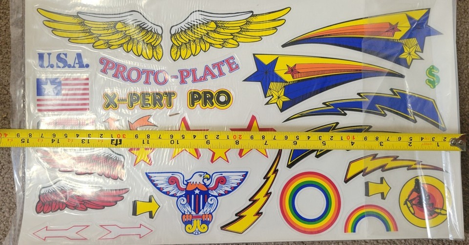old school NOS Protoplate proto number plate decal sticker sheet bmx ...