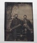 Tin Type Photo Men Old West Frontier Watch Chain Jug Victorian Era ...
