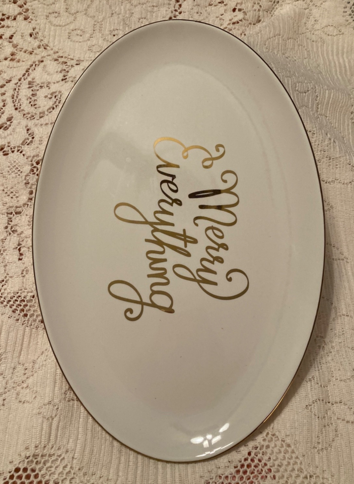 Threshold “Merry Everything” Stoneware Serve Platter 14” x 9” | eBay