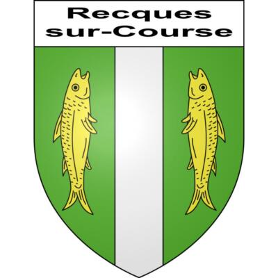 Recques-sur-Course 62 ville sticker blason écusson autocollant adhésif ...