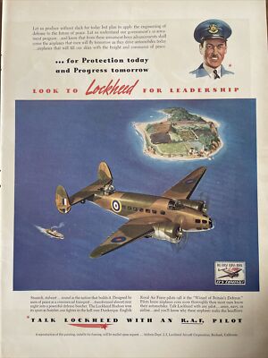 1941 Vintage Lockheed Aircraft Corporation print ad. Pre World War ll ...