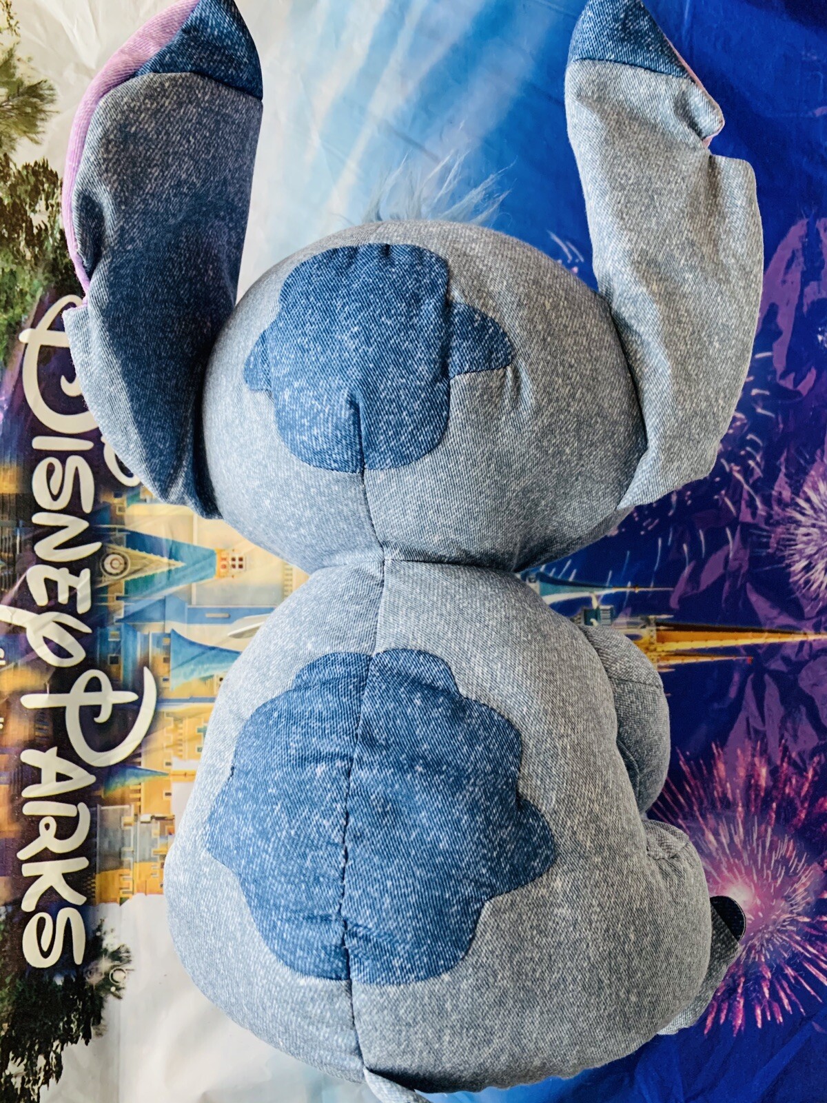 Disney Parks Stitch Blue Denim Plush 15” | eBay