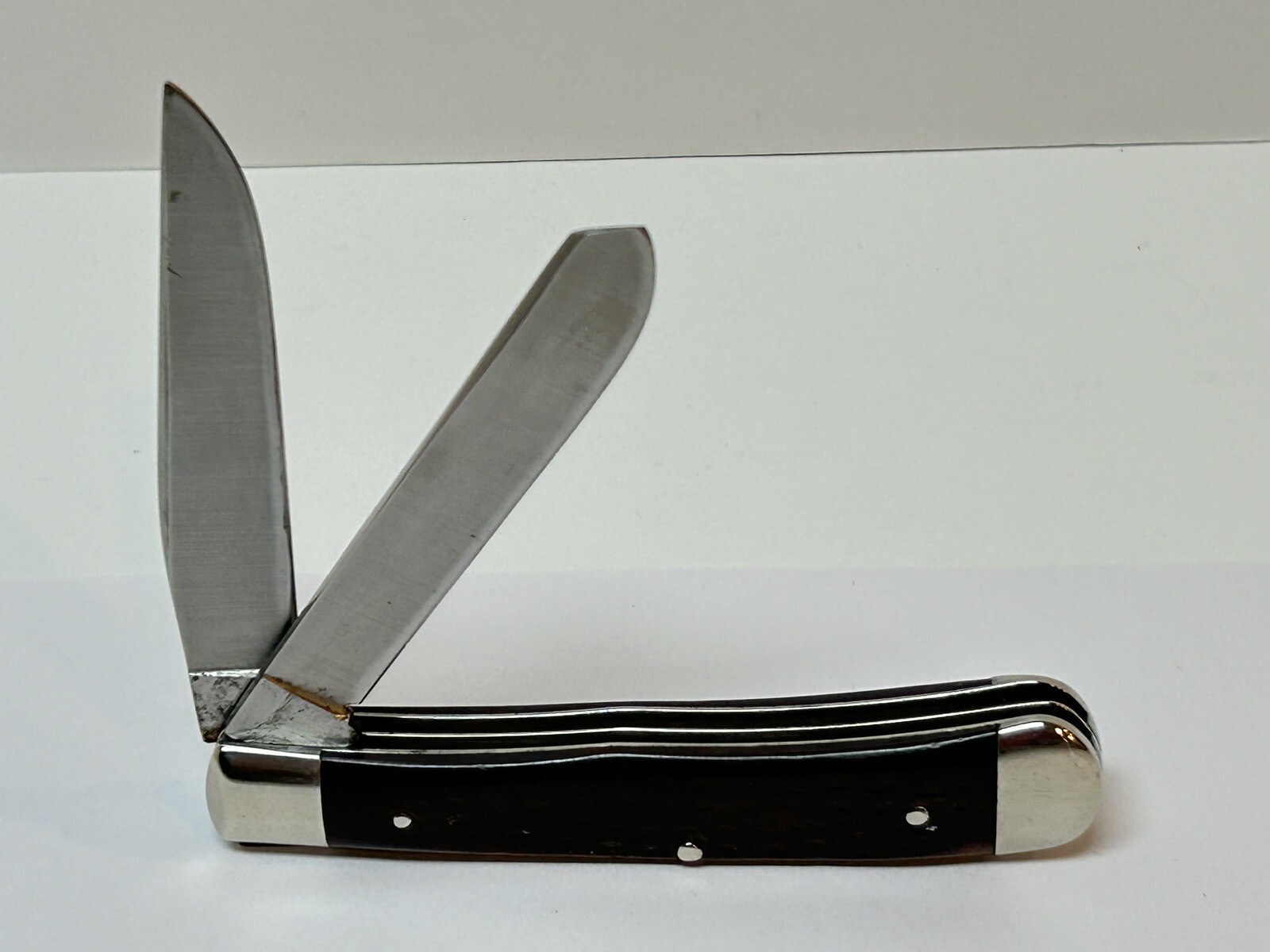 VINTAGE CASE XX PAC MAN TANG STAMP BROWN TRUE POCKET WORN KNIFE TRAPPER ...