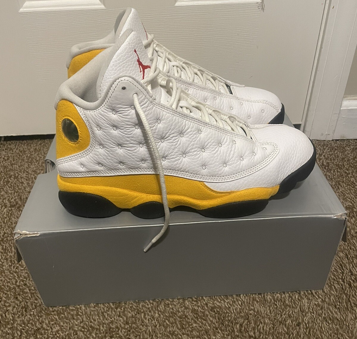 Mens Air Jordan 13 Retro White University Red-Del Sol… - Gem