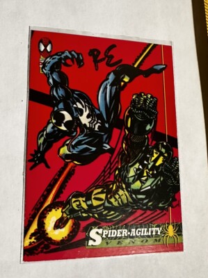 1994 Fleer Marvel Card Venom Spider-Agility Signed Randy Emberlin #12 ...