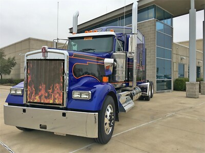 Kenworth W900L Long hood Premium Flames Bug Screen | eBay