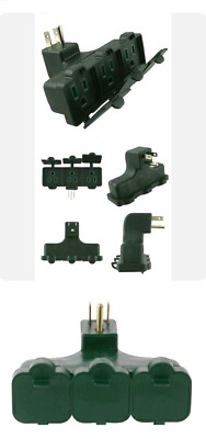 RIGHT ANGLE 3 OUTLET WALL TAP GROUNDED Plug Adapter Assorted Colors | eBay