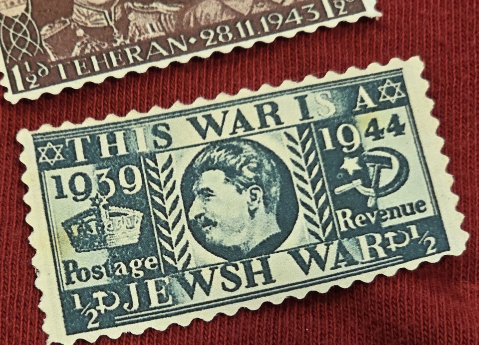 RUSSIAN PROPAGANDA STAMPS WW2 WWII Stalin - Tehran SSR BRITANNIA 1939 ...