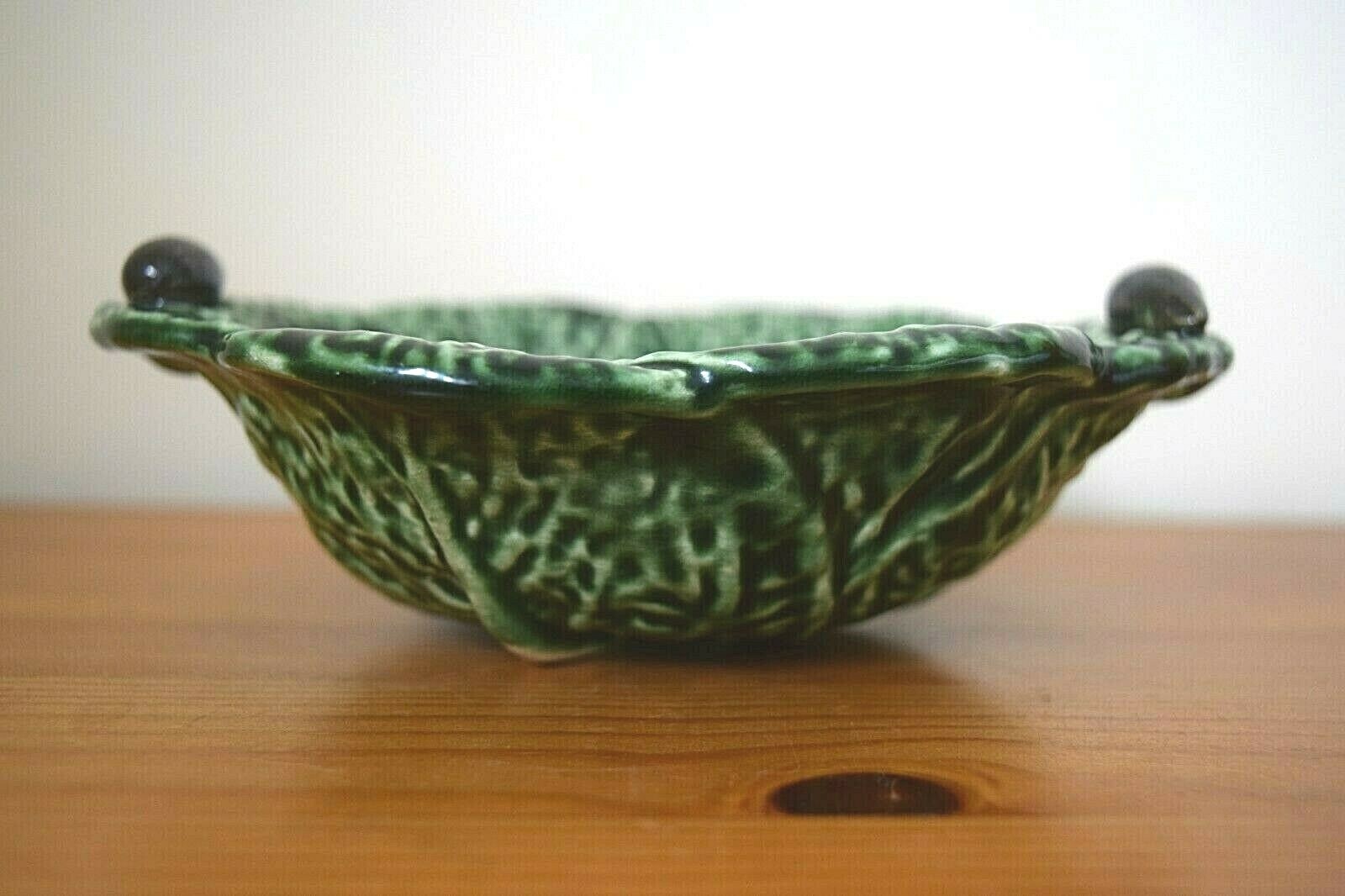 Vintage Olfaire Portuguese Cabbage Porcelain Leaf Bowl - Majolica Hand ...