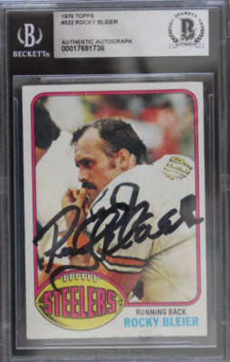 Rocky Bleier Pittsburgh Steelers Signed 1976 Topps #522 Autographed ...