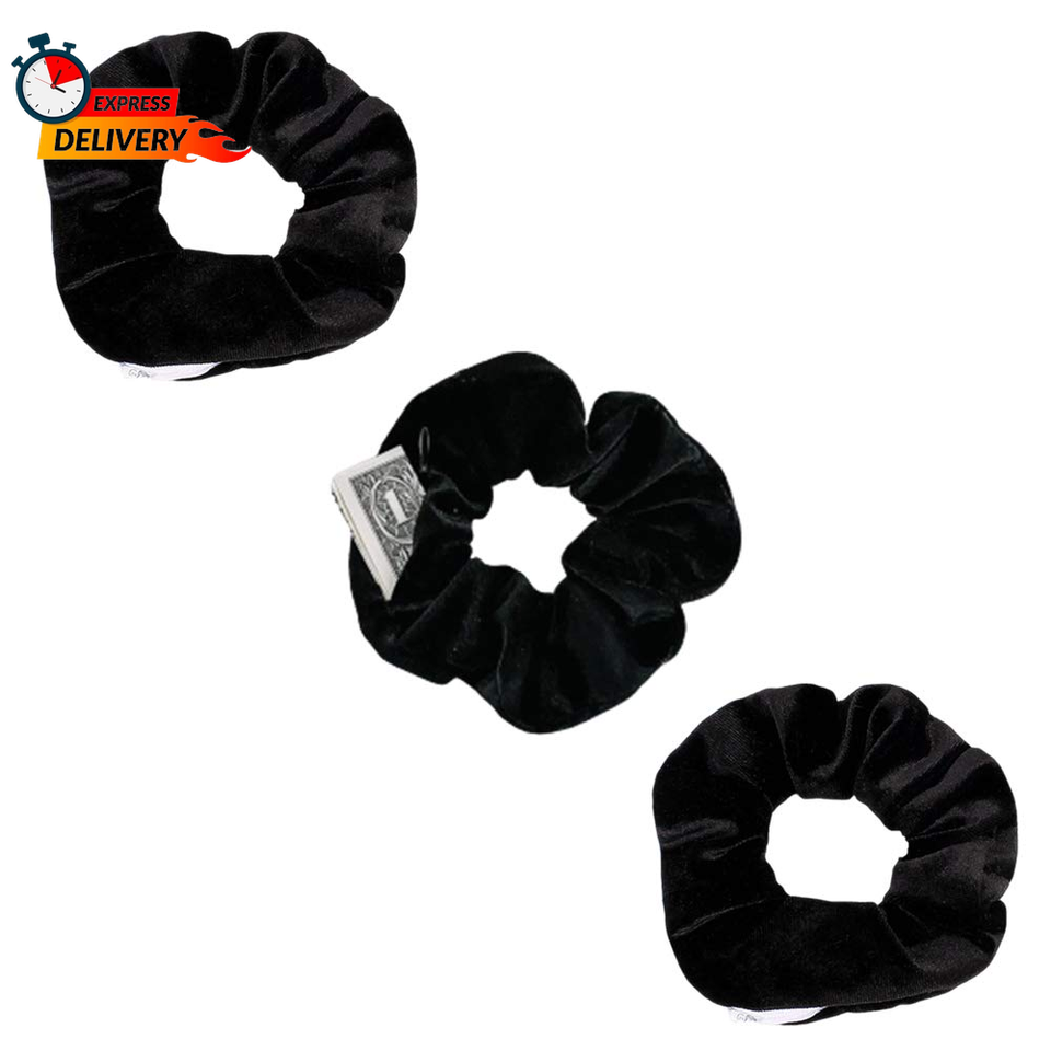 Zipper Scrunchies, Pocket Scrunchie, SECRET & HIDDEN, Velvet Hair Ties ...