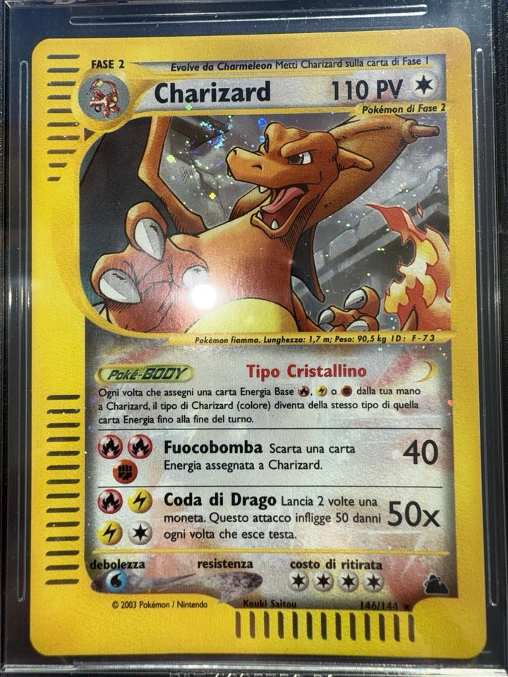 Pokemon Crystal Charizard Skyridge Holo Rare ITA #146 BGS 9 MINT 2003 ...