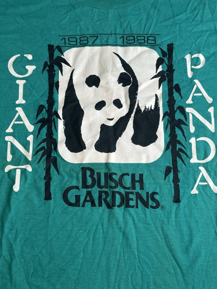 Vintage 80s Busch Gardens Giant Panda T-Shirt Size Large Single Stitch ...