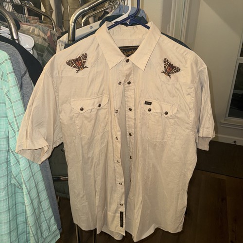 Howler Brothers Crosscut Tiger Moth Embroider Western Pearl Snap L ...