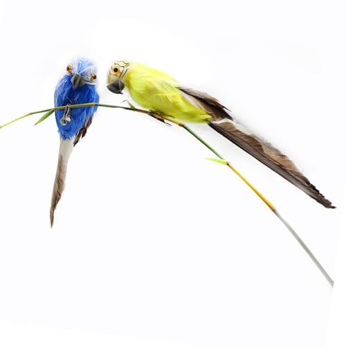 FBIRDY 2pcs Artificial Parrot Foam Feathered Parrot Clip on Bird for ...
