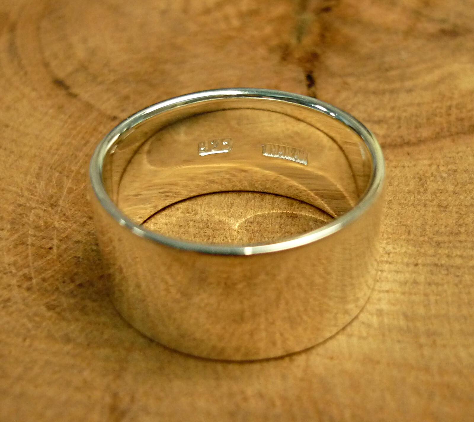 10 mm Silver Band Ring 925 Sterling Flat Plain Thickness 1.2 mm Size 5 ...