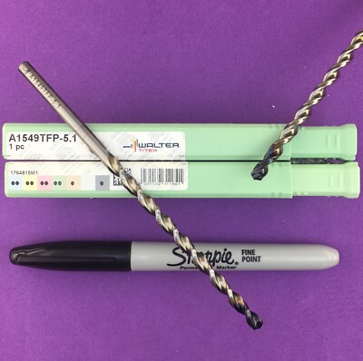 1pc WALTER TITEX A1549TFP-5.1 HSS-E Deep-Hole Twist Drill; 5.1mm🎯 ...