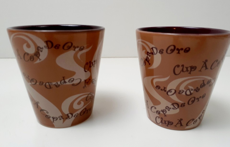 Cup A Copa De Oro Brown Coffee Cups Mugs (Designed with no handles) Set ...