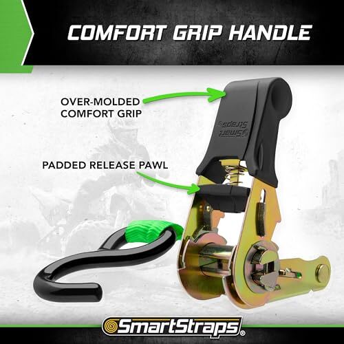 SmartStraps Ratchet Straps - 6ft GRN Padded Ratchet 2pk 1500lb green ...