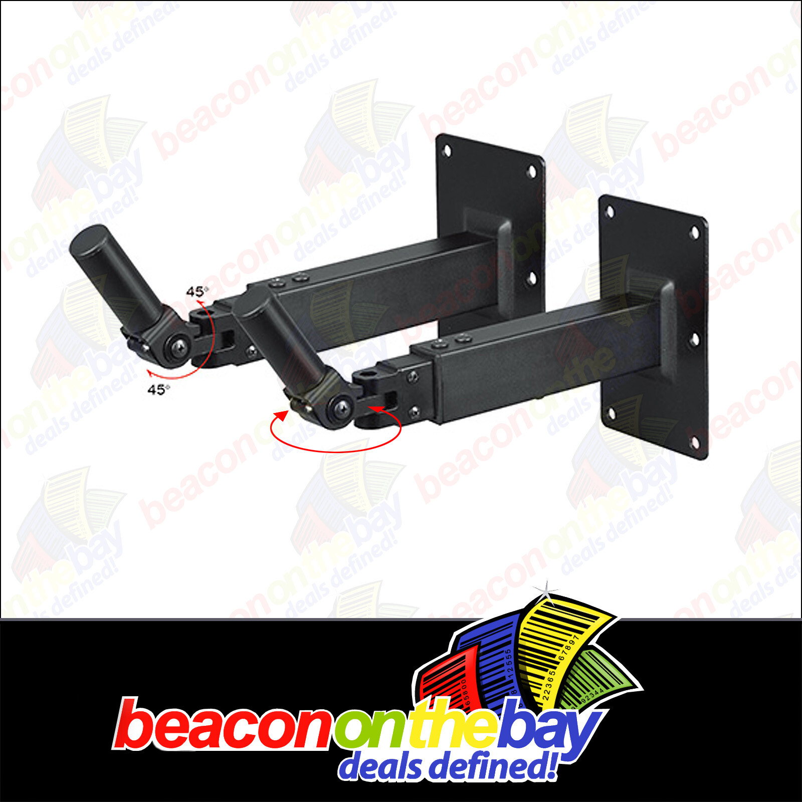 2x Speaker Wall Mount Bracket PA Speaker Mounting Heavy 45KG Adjustable ...