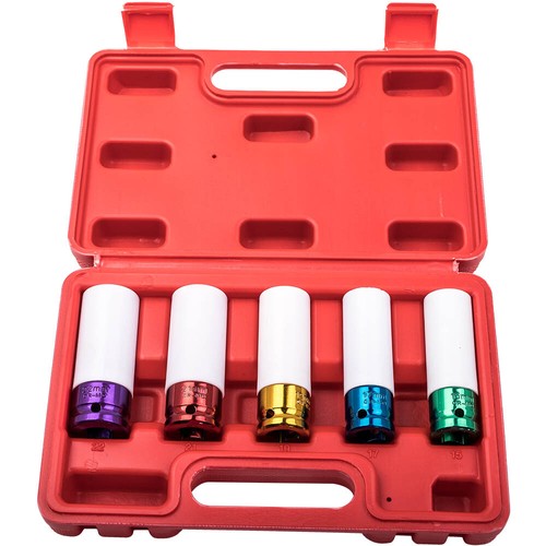 5pcs Wheel Protector Impact Socket Set Nut Deep Impact Sockets 1/2 ...