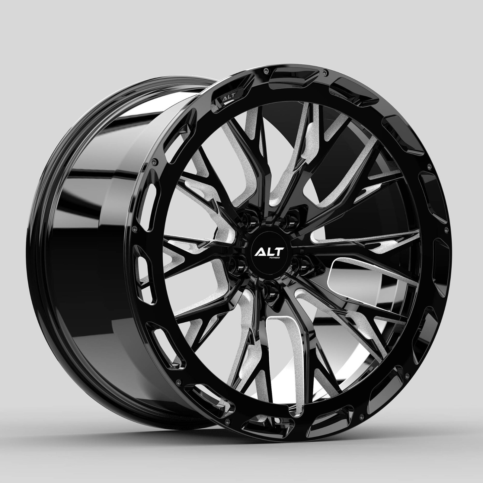 20" 21" ALTR10 Forged Gloss Black /Silver wheels for Lamborghini ...