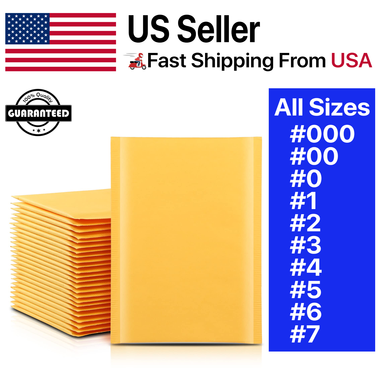 KRAFT BUBBLE MAILERS SHIPPING MAILING PADDED ENVELOPS BAGS, SELF SEAL ...