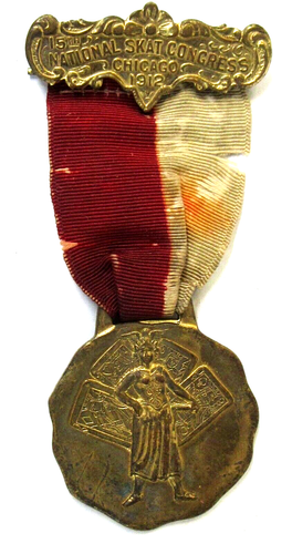 1912 SKAT NATIONAL CONGRESS Chicago pinback badge ribbon fob medal ^ | eBay