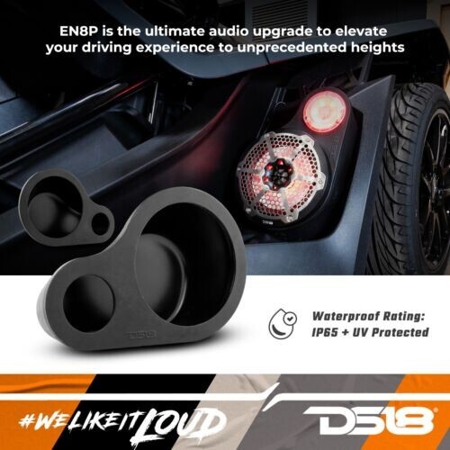 DS18 Universal Speaker Enclosure Dual Pod 8" Loudspeaker 2.95” Tweeter ...