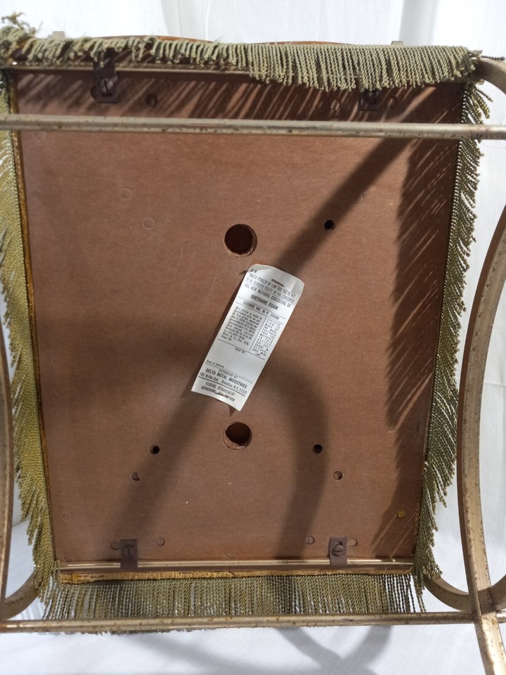 Vintage Hollywood Regency Style Vanity Stool Bench Gold Olive Green ...