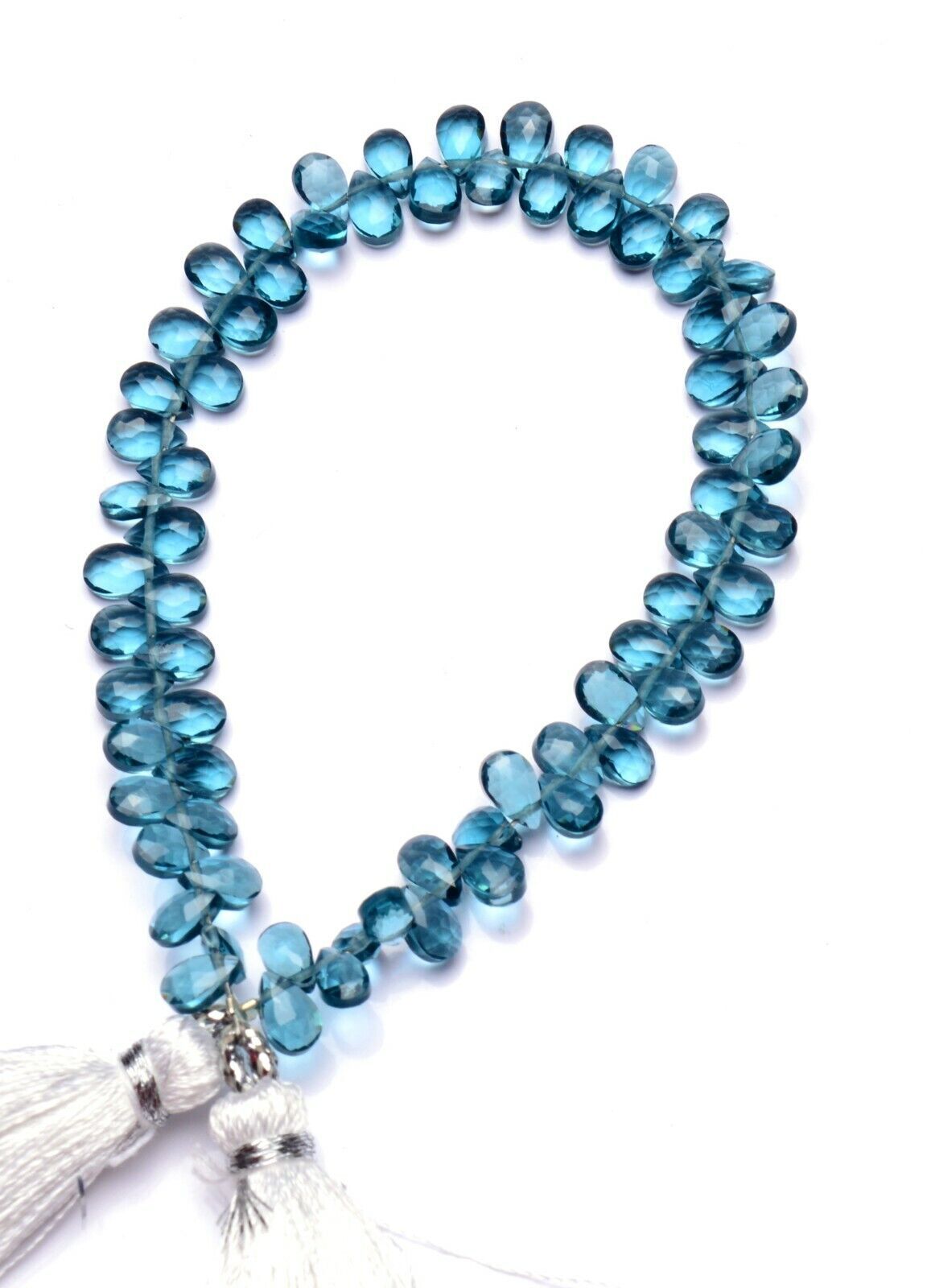 Indicolite Tourmaline Color Quartz 5x3MM Size Faceted Pear Shape Beads ...