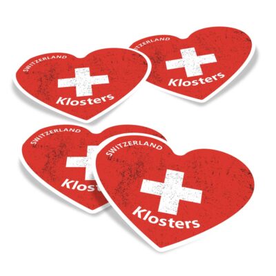 4x Heart Vinyl Stickers Klosters Switzerland Flag Circle #60042 | eBay UK